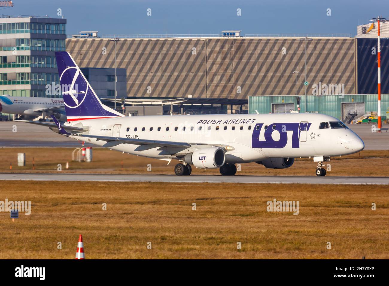 LOT Embraer 175 aircraft Stuttgart Airport in Germany Stock Photo - Alamy