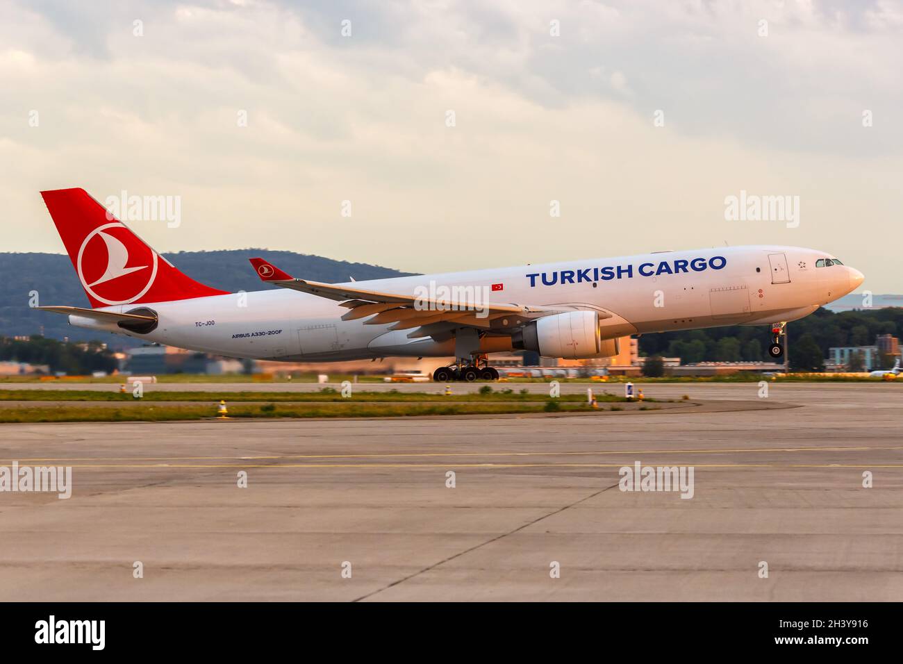 Turkish Cargo Airbus A330-200F aircraft Zurich airport in Switzerland ...