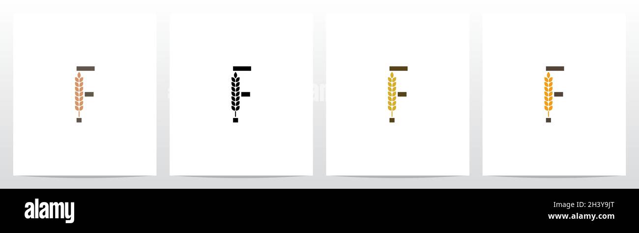 Wheat Grain On Letter Logo Design F Stock Vector Image & Art - Alamy