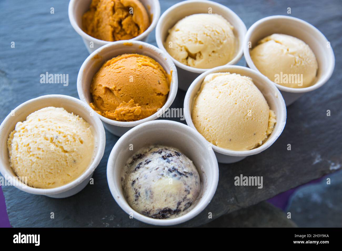 Multiple cups of ice cream are on display at a party Stock Photo - Alamy