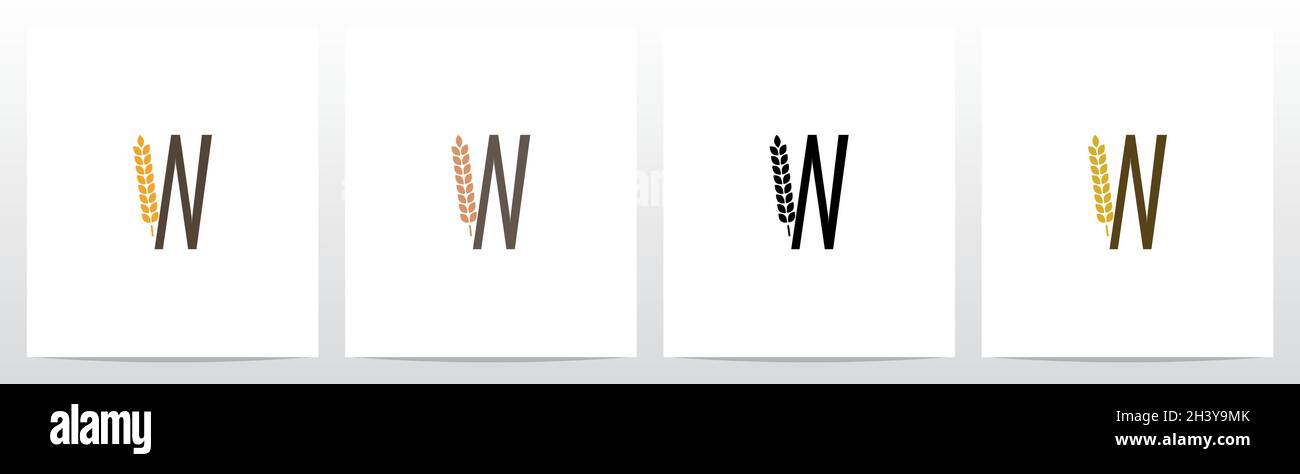 Wheat Grain On Letter Logo Design W Stock Vector Image & Art - Alamy