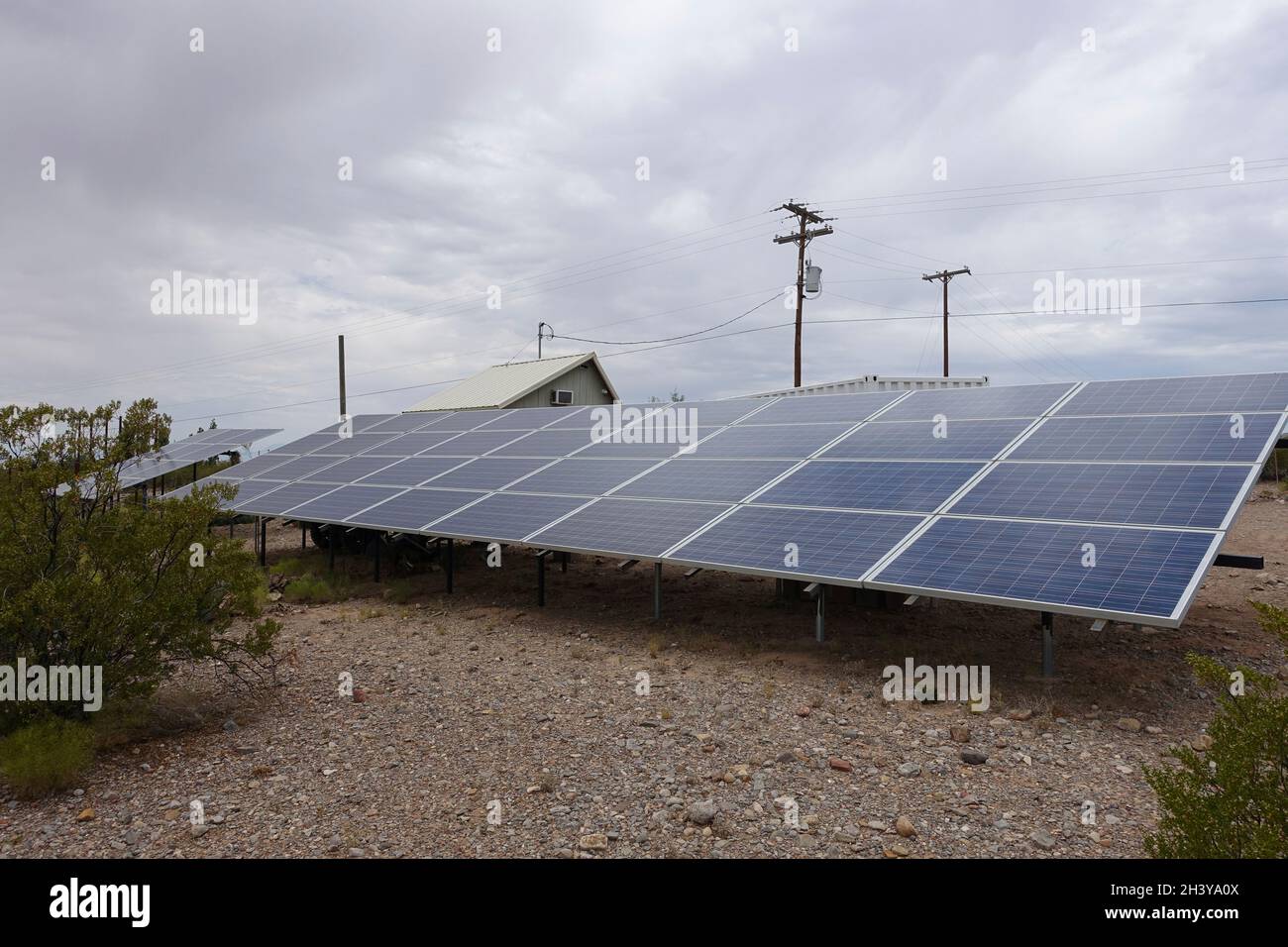 New Mexico off grid solar installation Stock Photo - Alamy