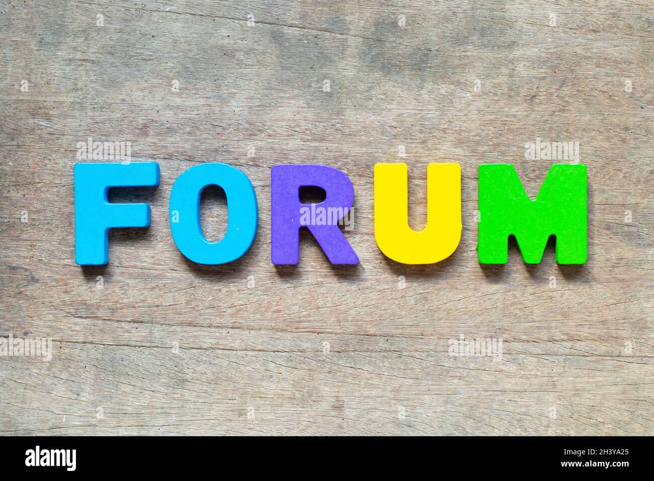 Color alphabet letter with word forum on wood background Stock Photo ...