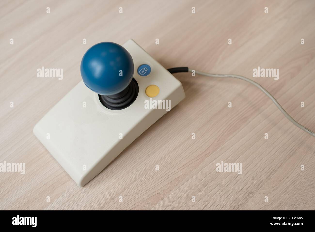 Close-up of a specialized computer mouse for people with cerebral palsy ...
