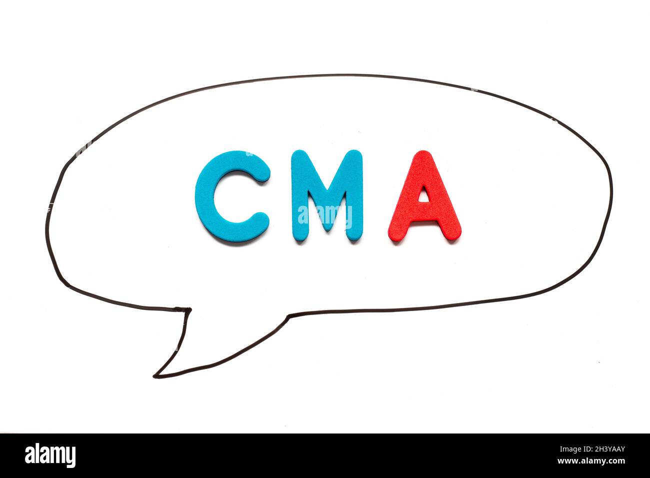 Alphabet letter with word CMA (Abbreviation of Certified management ...