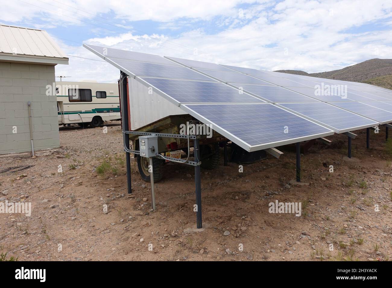New Mexico off grid solar installation Stock Photo - Alamy