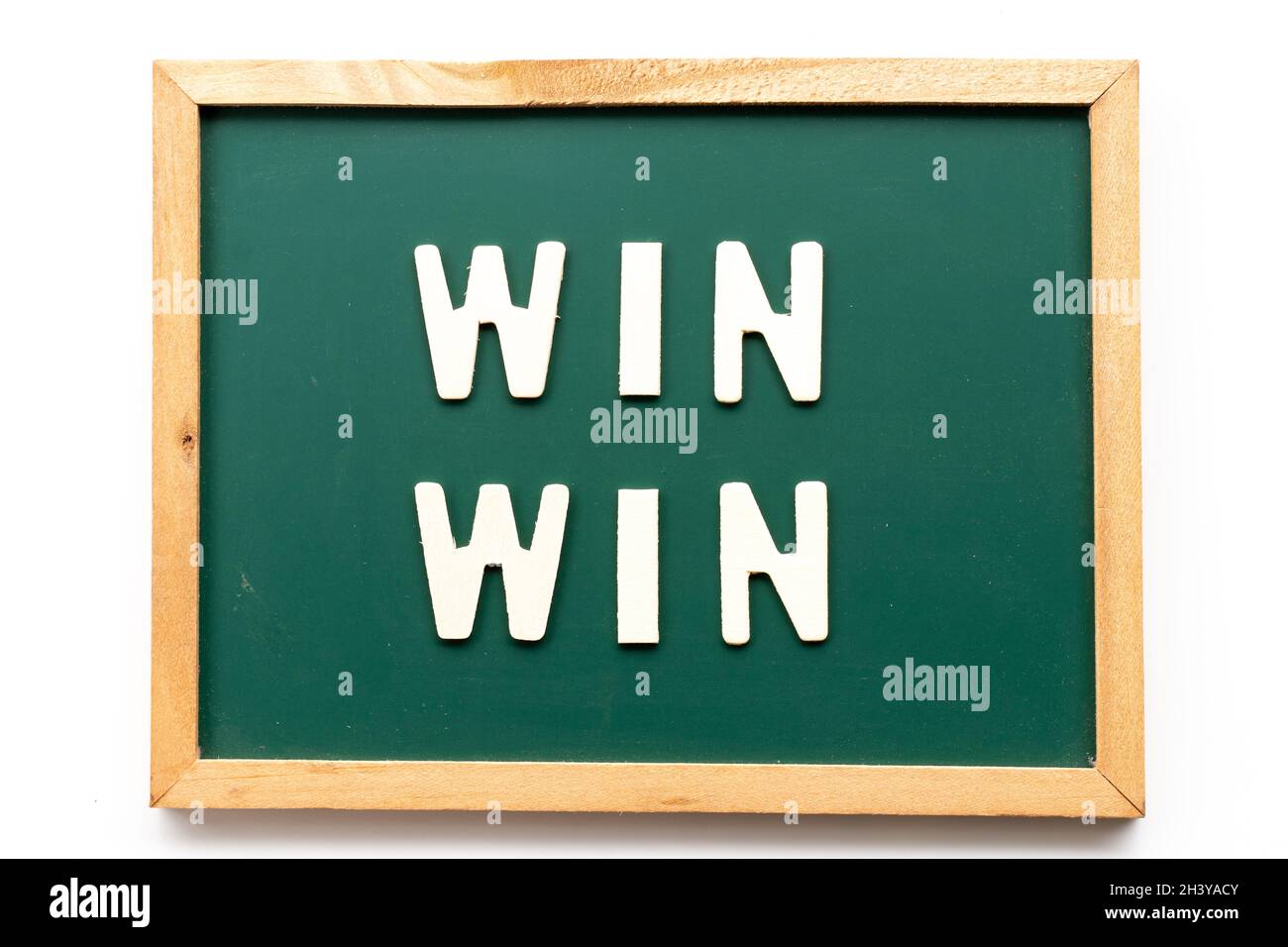Alphabet letter in word win win in blackboard on white background Stock ...