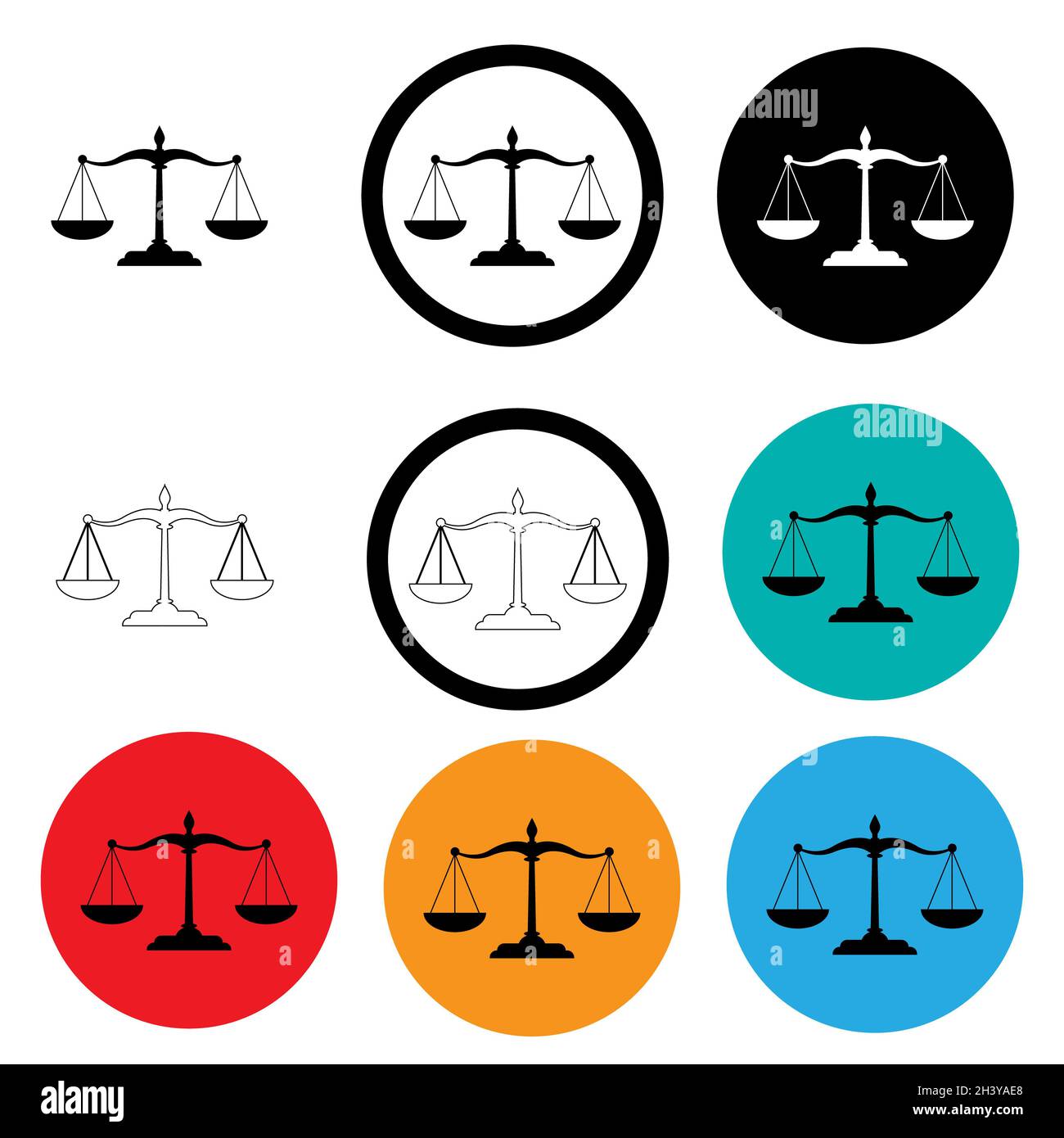 scales of justice icon on white background. court of law symbol ...