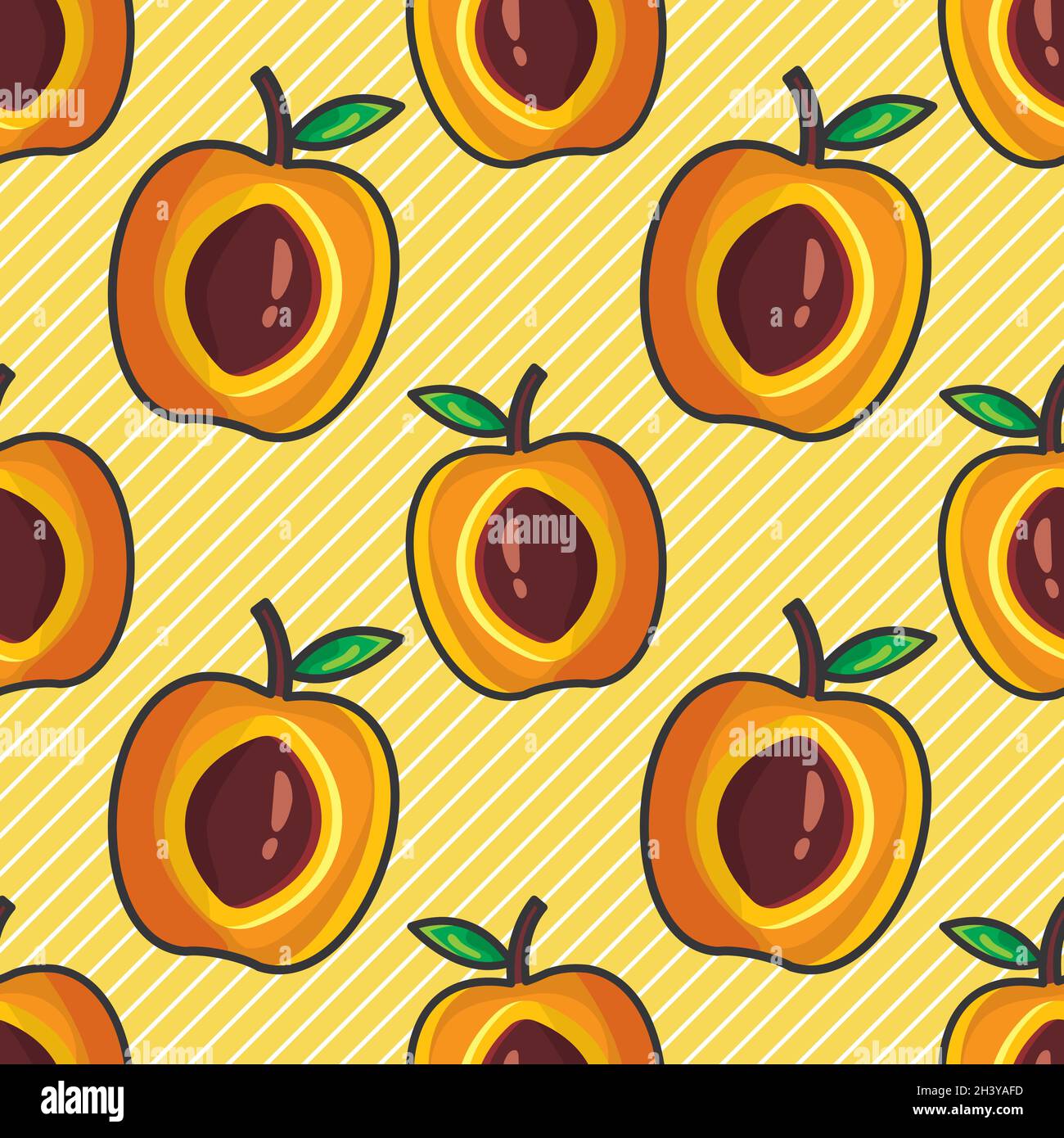 Apricot botanical illustration Stock Vector Images - Alamy