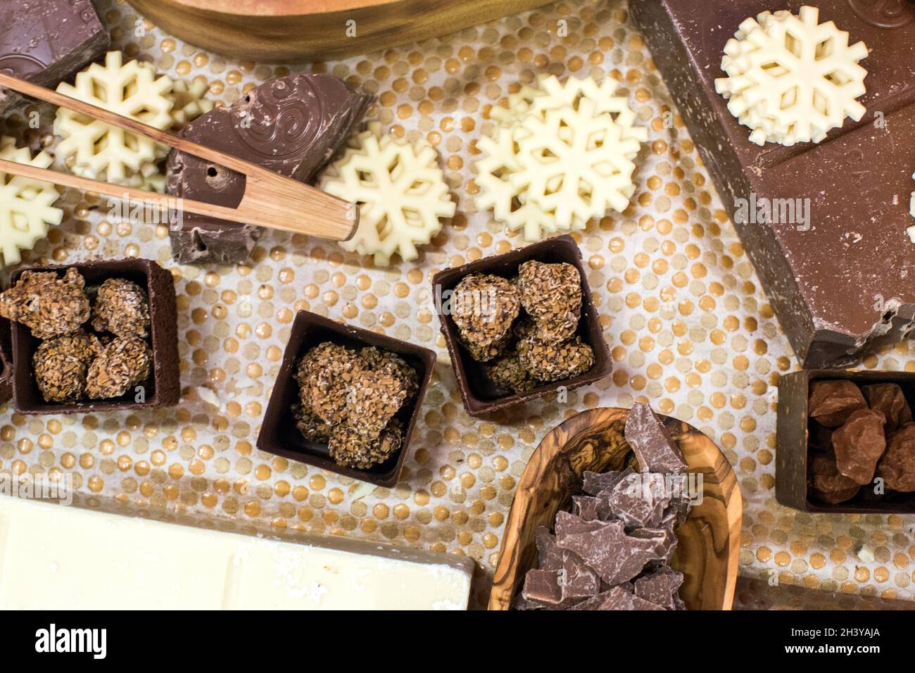 Chocolate truffles are on display at a holiday event Stock Photo - Alamy