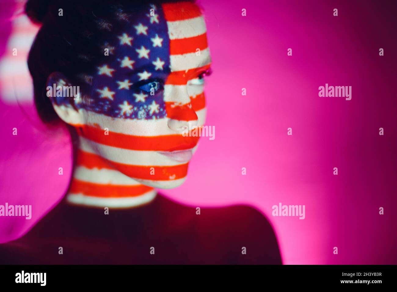 Human face painted flag hi-res stock photography and images - Alamy