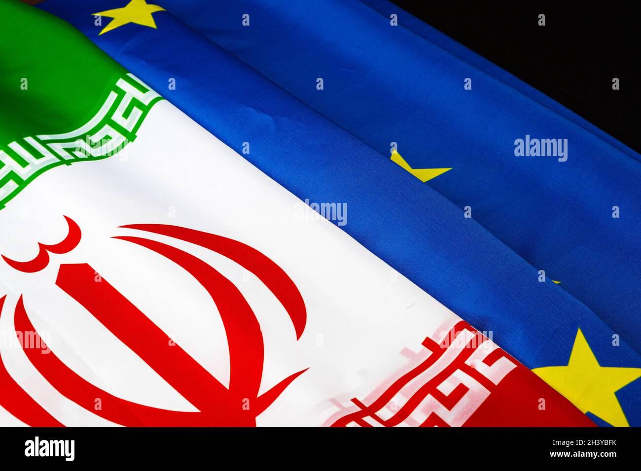 Flags of Iran and European Union flag together Stock Photo - Alamy