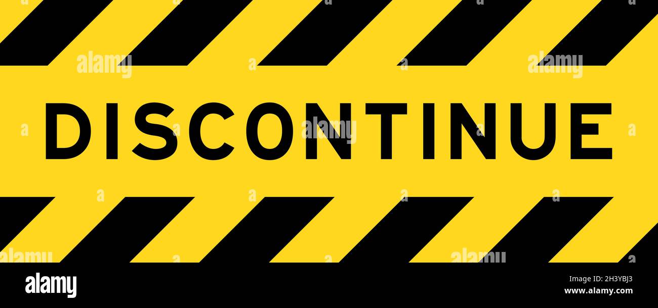 Yellow and black color with line striped label banner with word ...