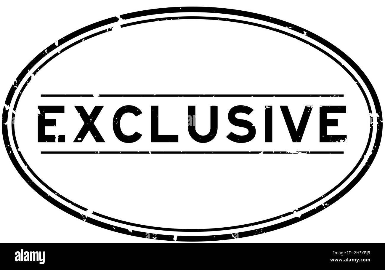 Grunge black exclusive word oval rubber seal stamp on white background ...