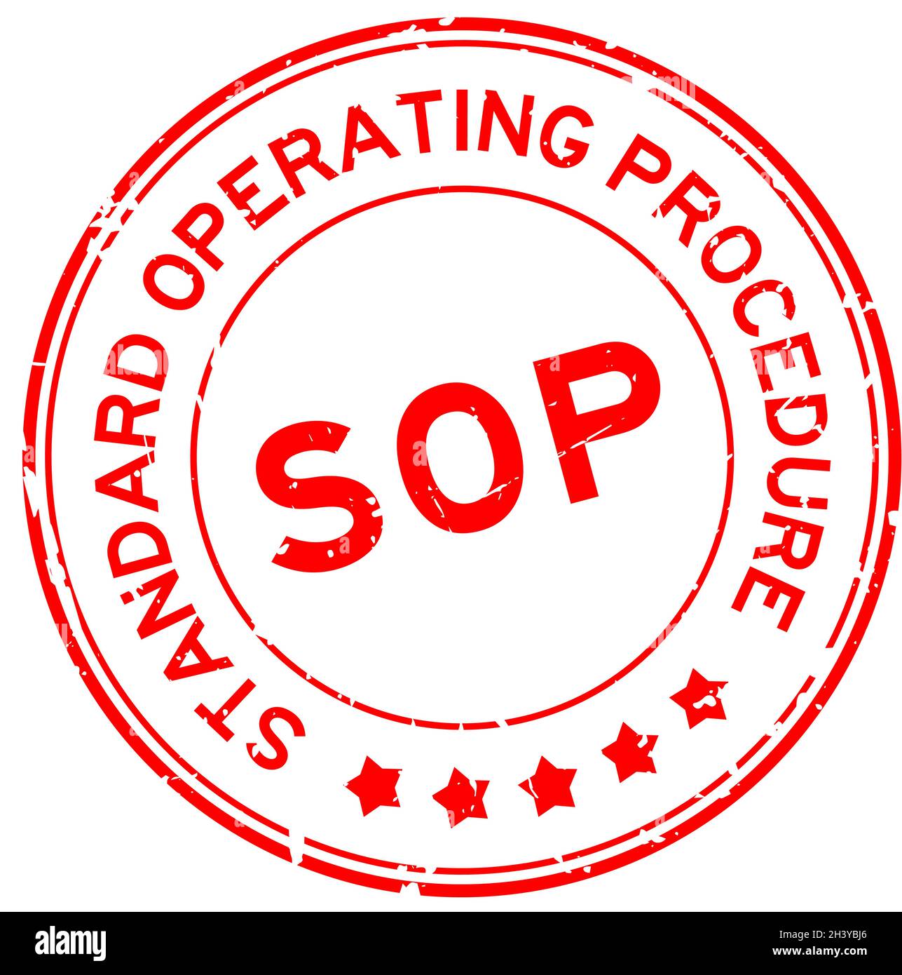 Grunge red SOP Standard Operating Procedure word round rubber seal ...