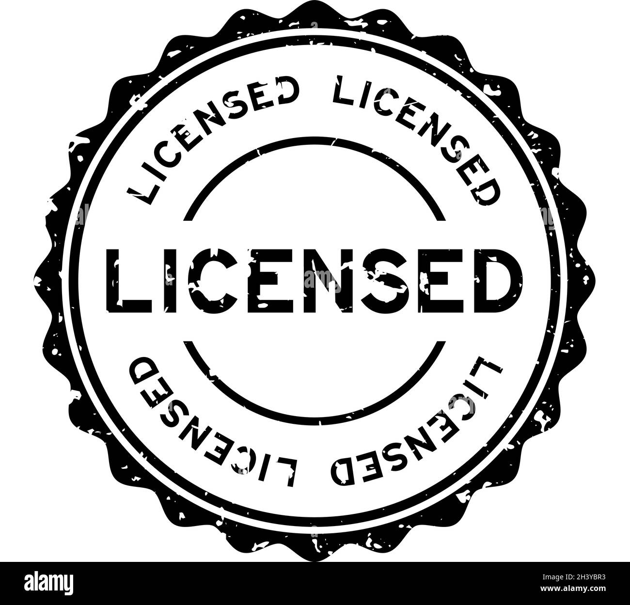 Grunge black licensed word round rubber seal stamp on white background Stock Vector Image & Art ...