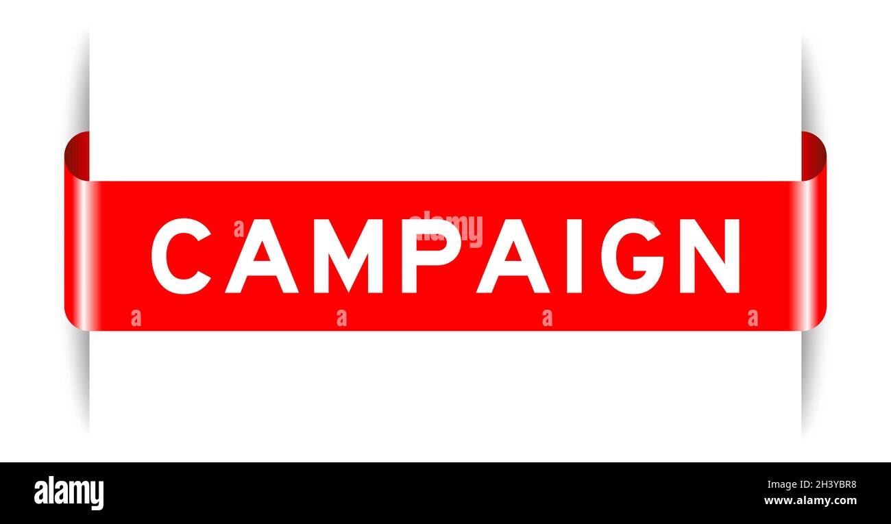 Red Color Inserted Label Banner With Word Campaign On White Background Stock Vector Image And Art