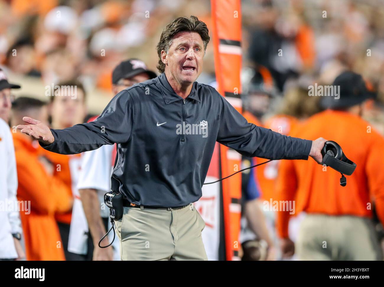 October 30, 2021: Oklahoma State Head Coach Mike Gundy during a ...