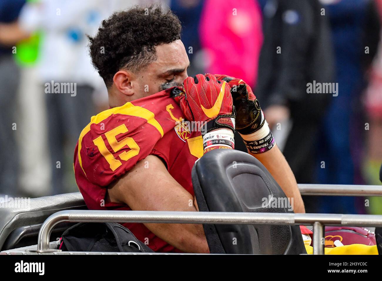 October 30, 2021 Los Angeles, CA.USC Trojans wide receiver Drake London ...