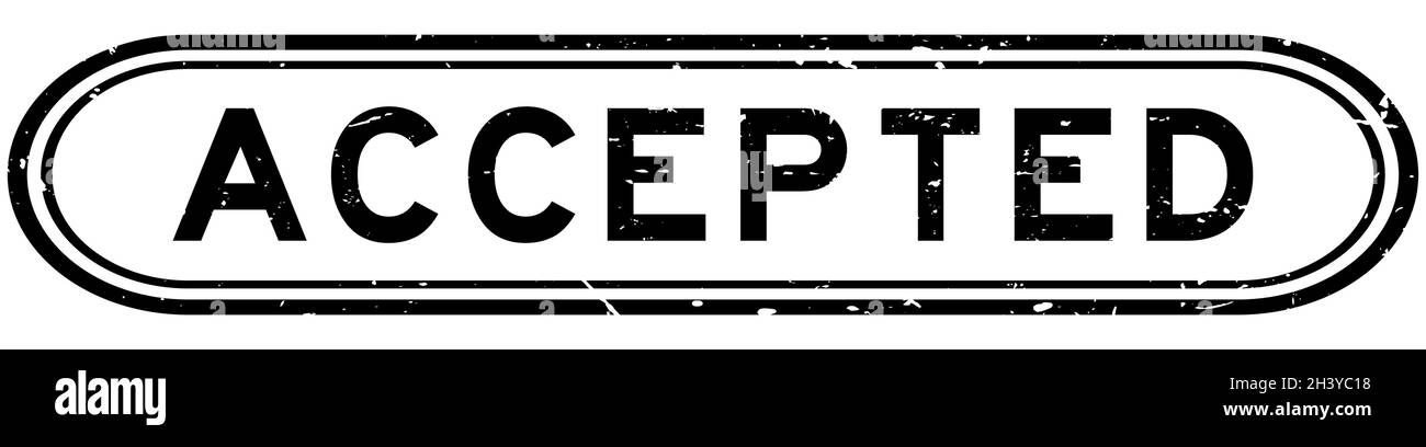 Grunge black accepted word rubber seal stamp on white background Stock ...