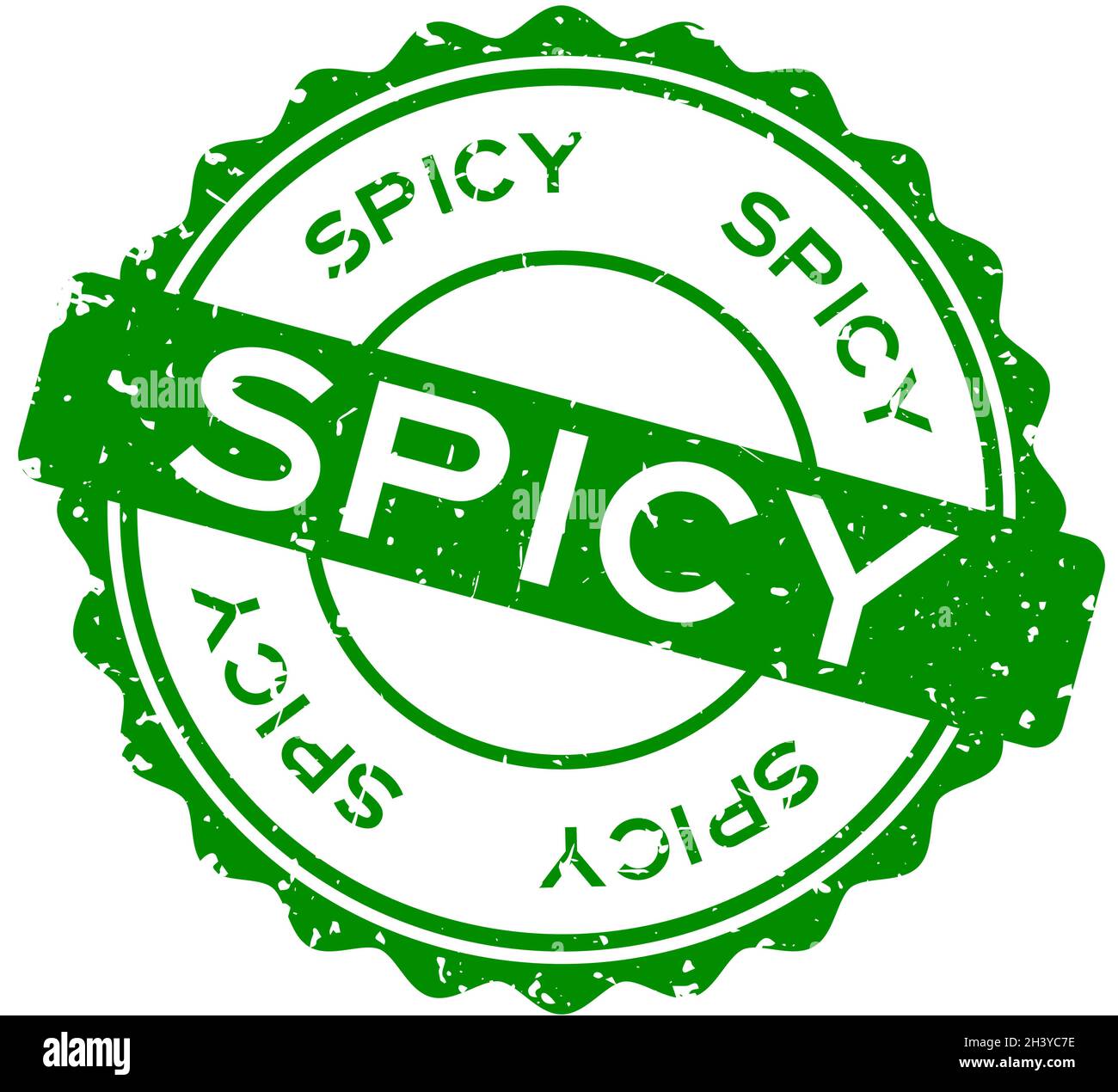 Grunge green spicy word round rubber seal stamp on white background Stock Vector Image & Art - Alamy