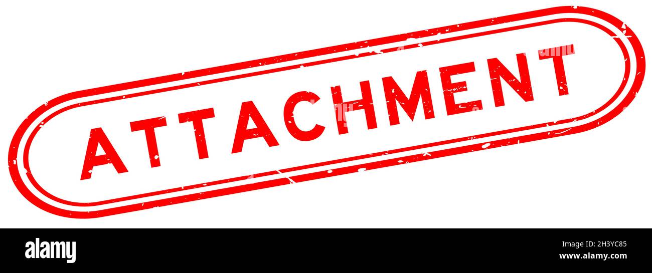 Grunge red attachment word rubber seal stamp on white background Stock ...