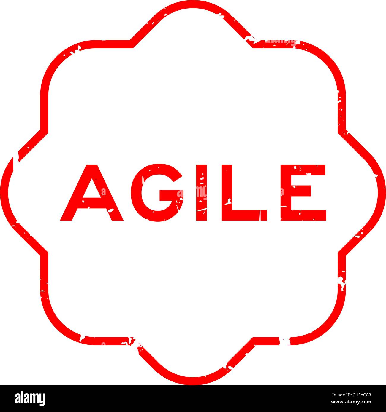 Grunge red agile word rubber seal stamp on white background Stock ...