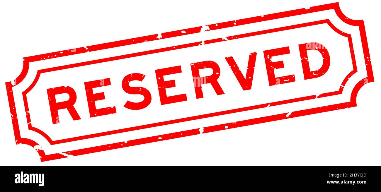 Grunge red reserved word rubber seal stamp on white background Stock ...