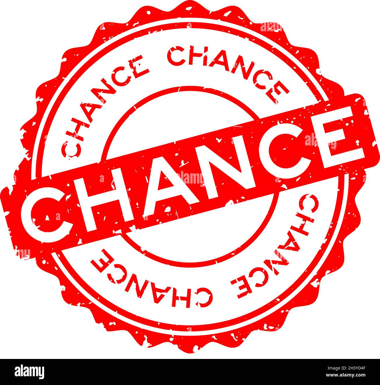 Grunge red chance word round rubber seal stamp on white background ...