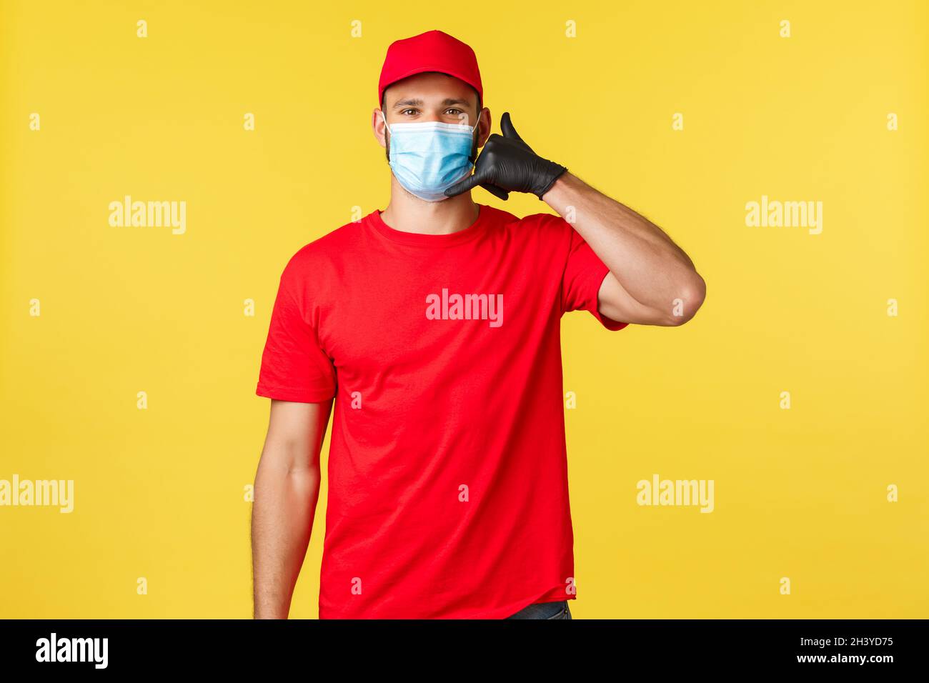 Express delivery during pandemic, covid-19, safe shipping, online ...