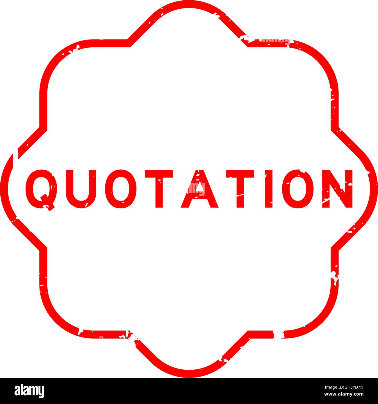 Grunge red quotation word rubber seal stamp on white background Stock ...