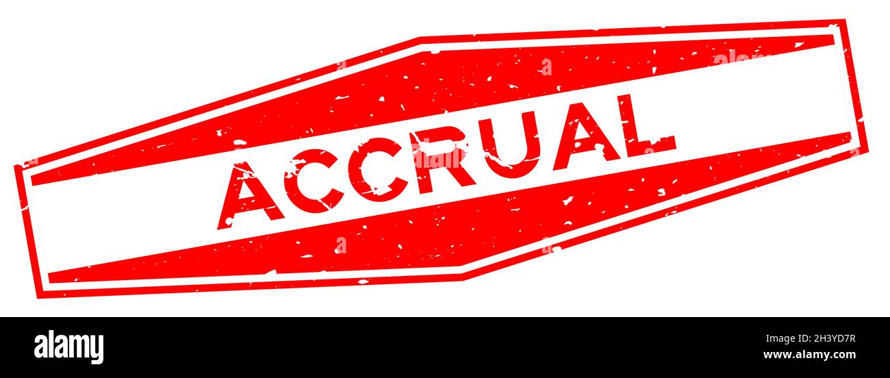 Grunge red accrual word hexagon rubber seal stamp on white background ...