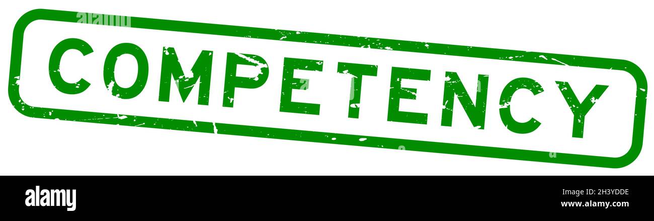 Grunge green competency word square rubber seal stamp on white background Stock Vector Image ...