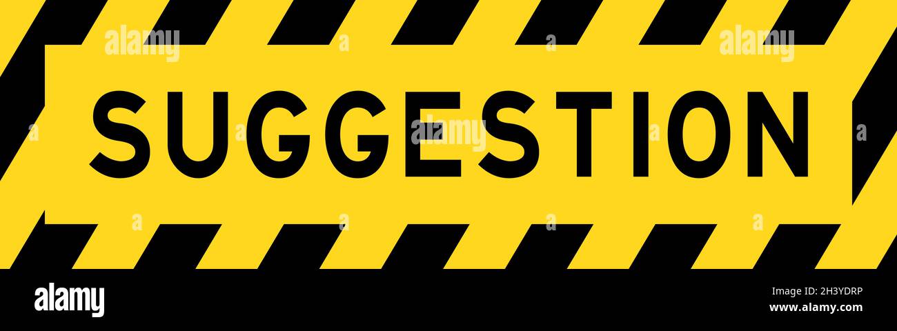 Yellow and black color with line striped label banner with word ...