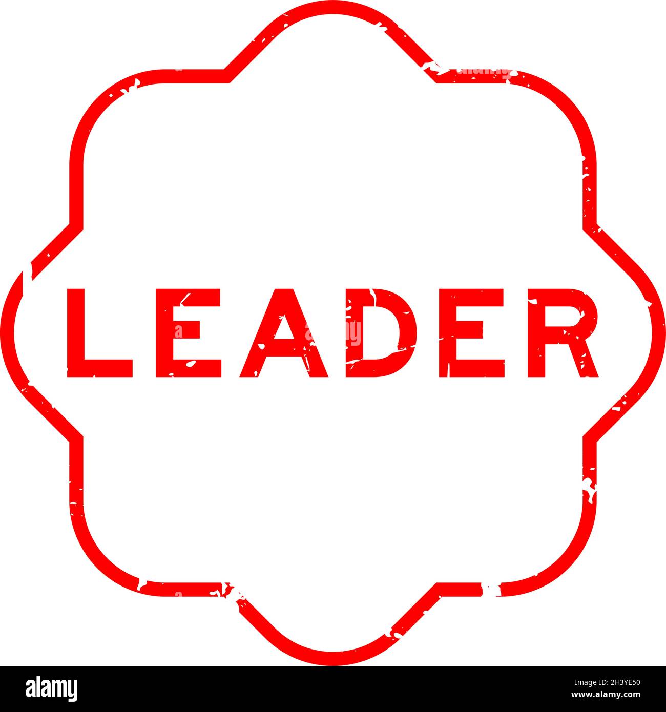 Grunge red leader word rubber seal stamp on white background Stock ...
