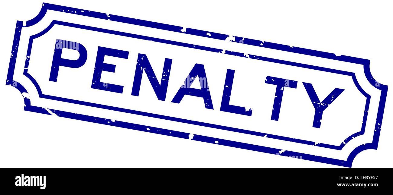 Grunge blue penalty word square rubber seal stamp on white background Stock Vector Image & Art ...