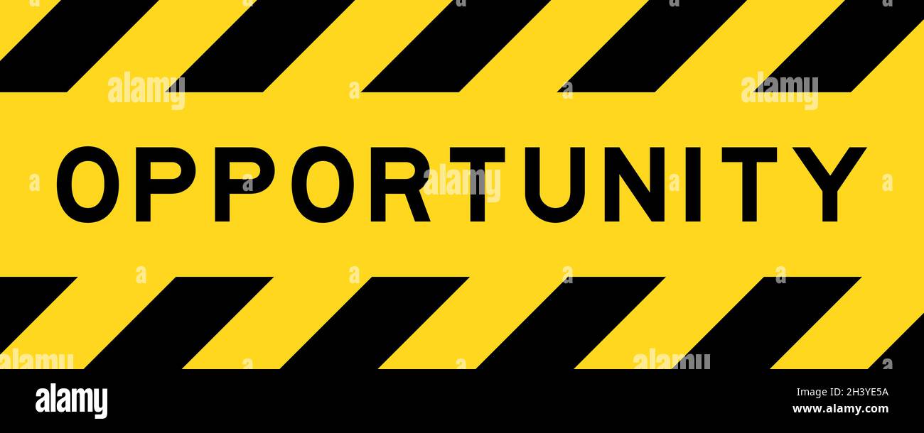 Yellow and black color with line striped label banner with word ...
