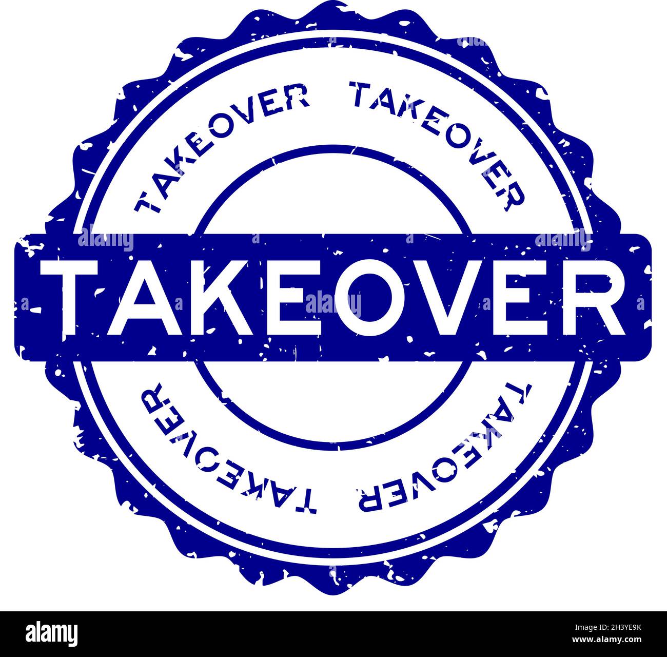 Grunge blue takeover word round rubber seal stamp on white background Stock Vector Image & Art ...
