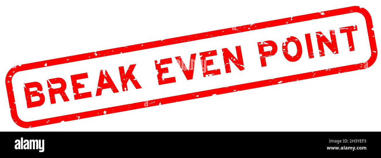 Grunge red Break event point word square rubber seal stamp on white ...