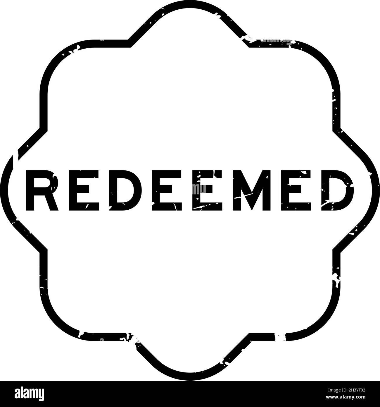 Grunge black redeemed word rubber seal stamp on white background Stock ...