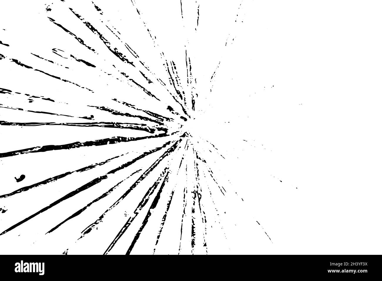 Grunge black texture in ray shape on white background (Vector). Use for ...