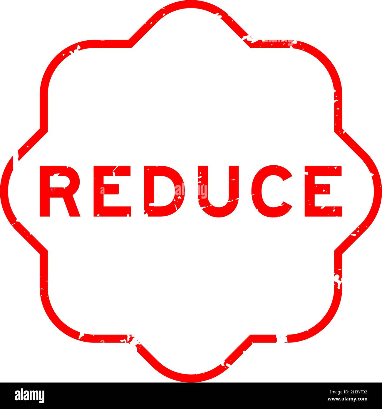 Grunge red reduce word rubber seal stamp on white background Stock ...
