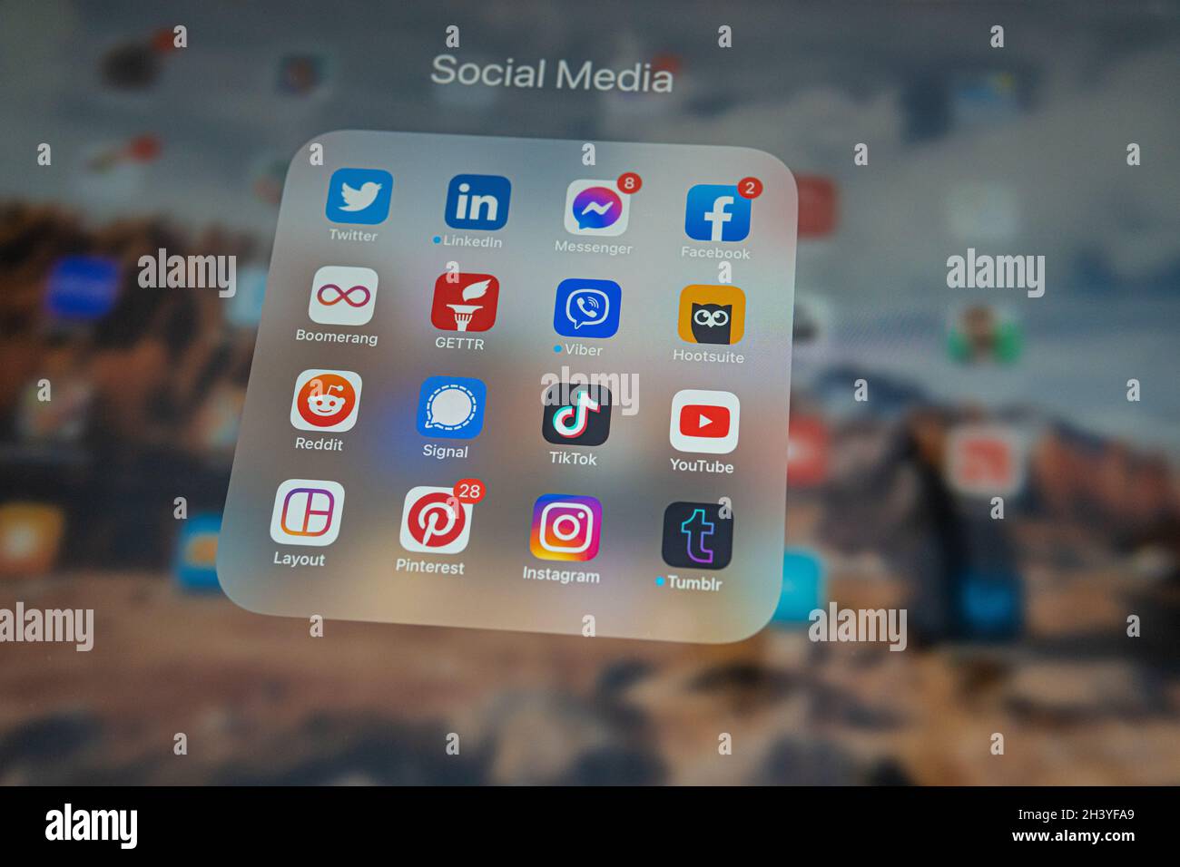 30 October 2021 - Calgary Alberta Canada - Social Media apps on an ...