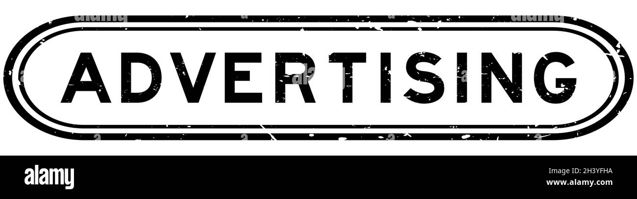 Grunge black advertising word rubber seal stamp on white background ...