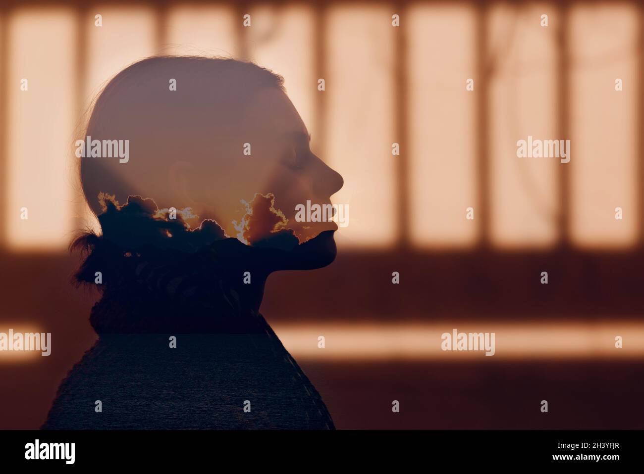 Double exposure portrait hi-res stock photography and images - Alamy