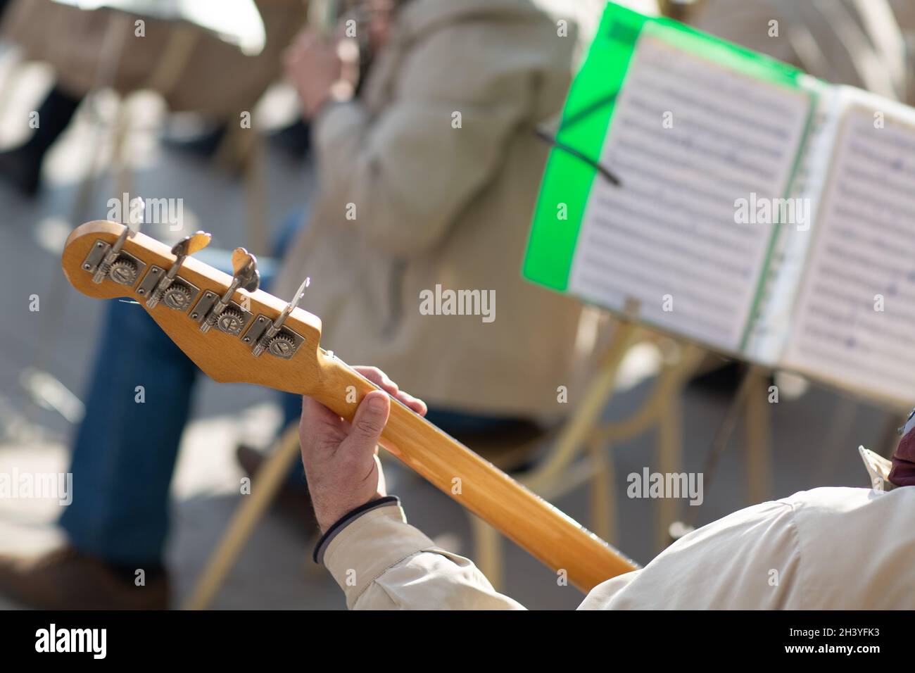 Hands musician plays musical instruments in orchestra Stock Photo - Alamy