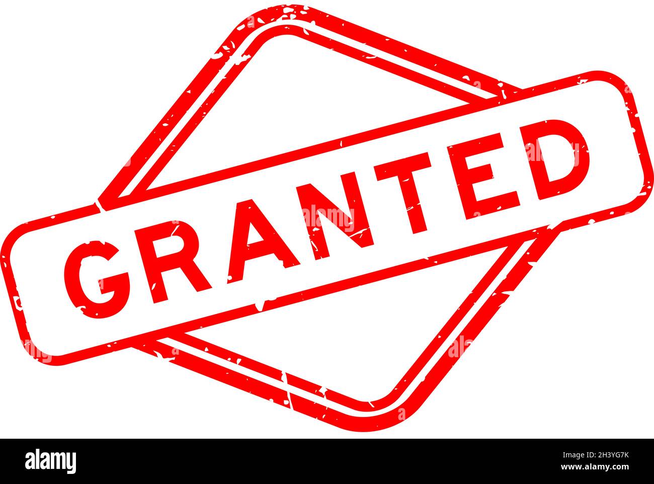 Grunge red granted word rubber seal stamp on white background Stock ...