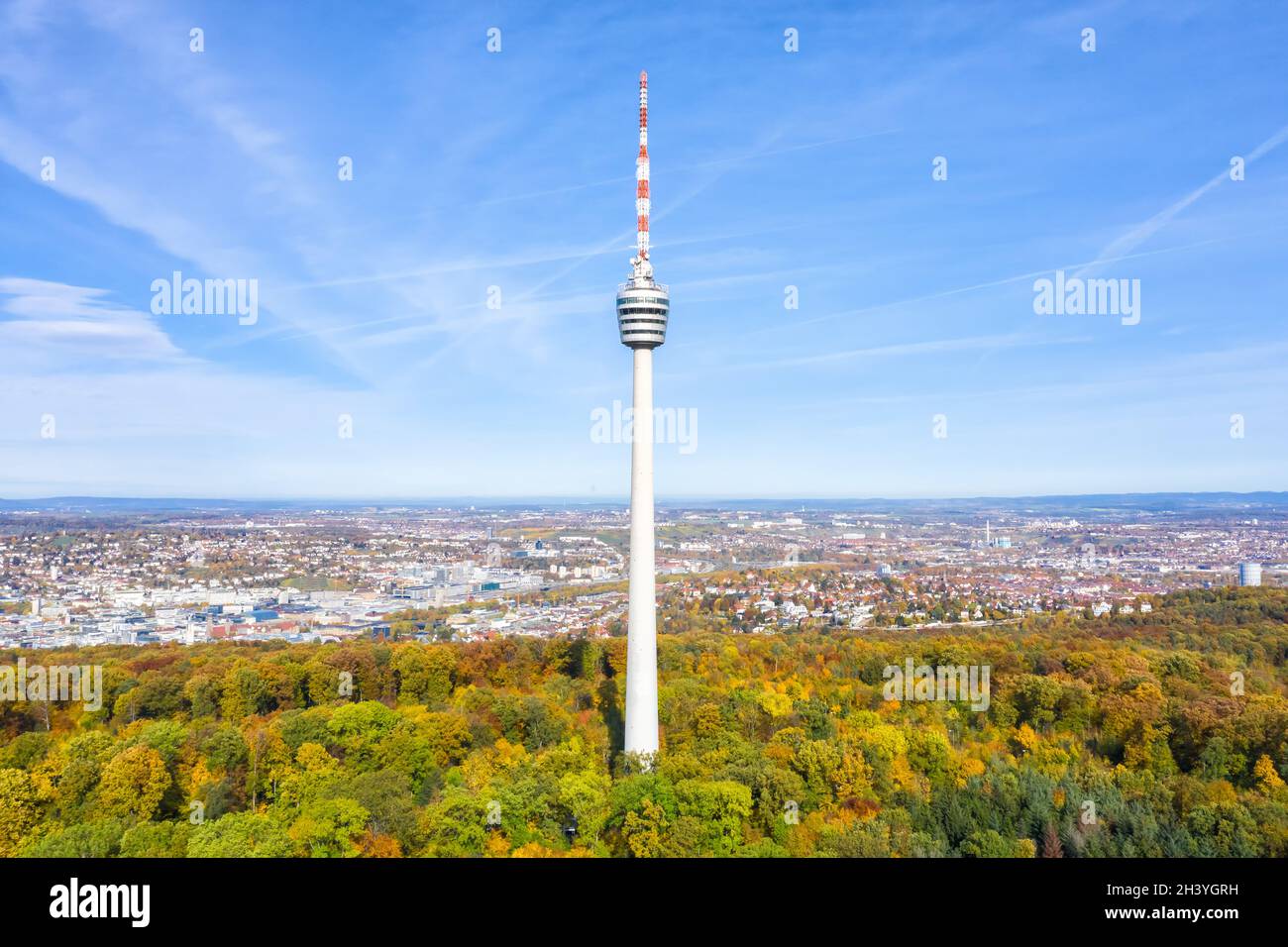 Stuttgart television tower Stuttgart skyline aerial view city ...