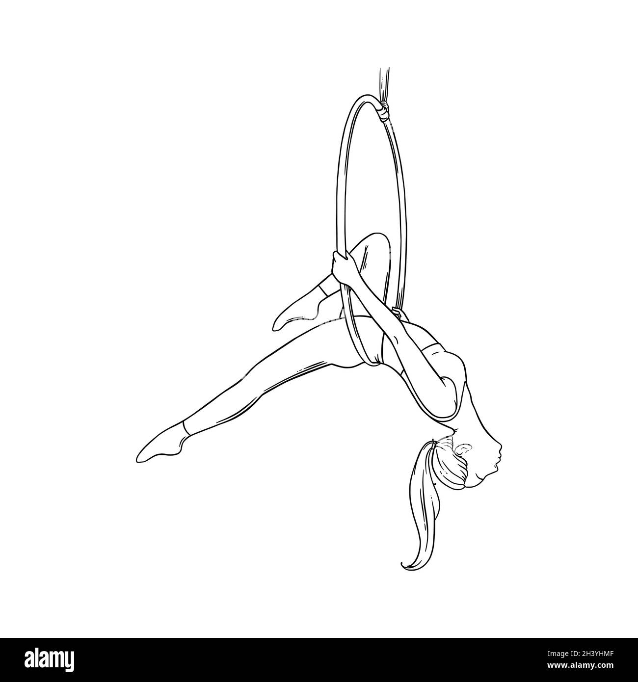 Woman acrobat in the air Stock Vector Images - Alamy