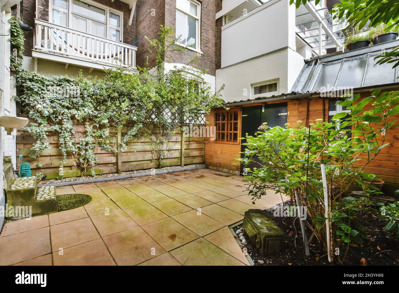 View of the beautiful veranda of the house Stock Photo - Alamy